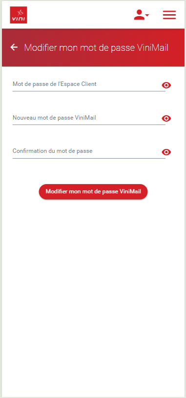 Modification du mot de passe Vinimail | Vini